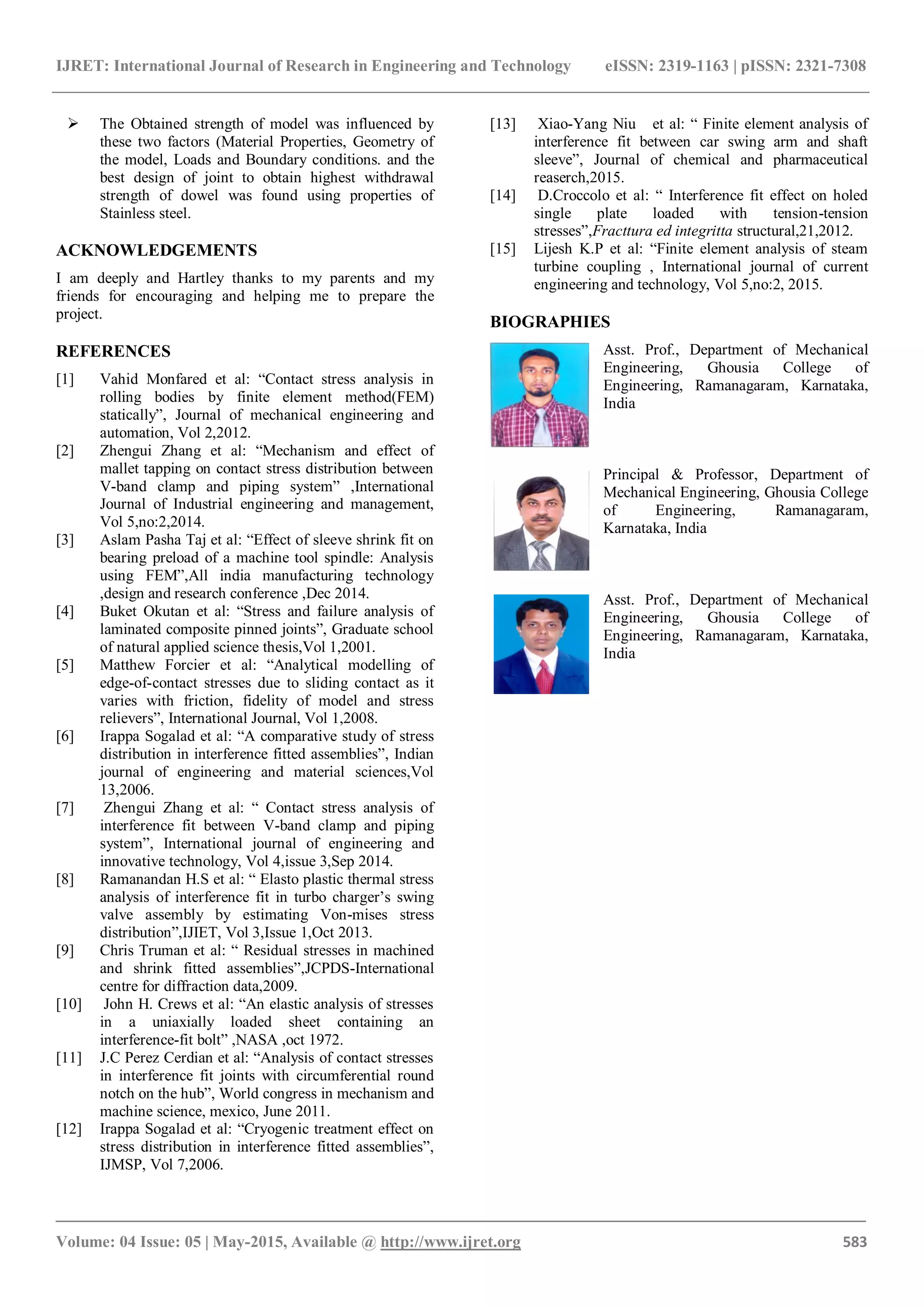 Interference fit simulation on pin joint by using ansys | PDF