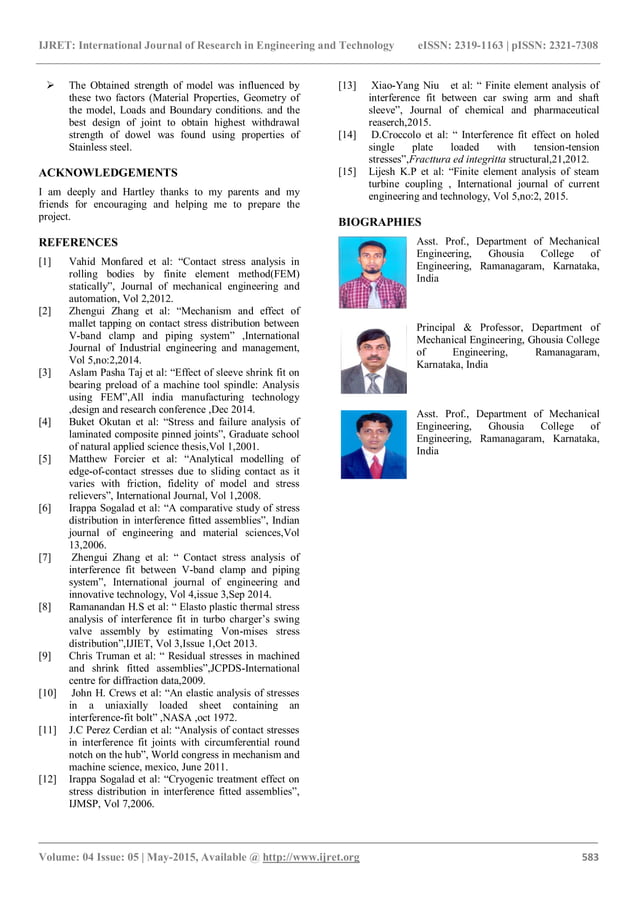 Interference fit simulation on pin joint by using ansys | PDF