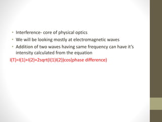 Interference light physics | PPTX | Physics | Science