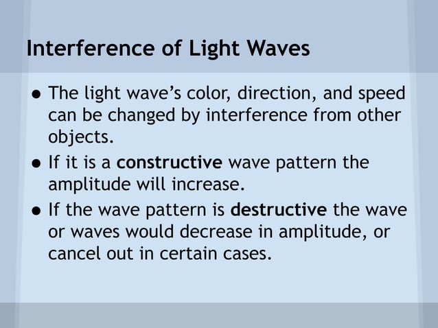 Interference of light | PPT