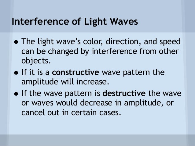 Interference of light