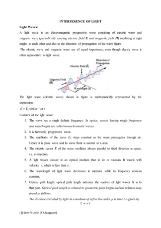 Interference of light B.Sc. Sem IV | DOCX