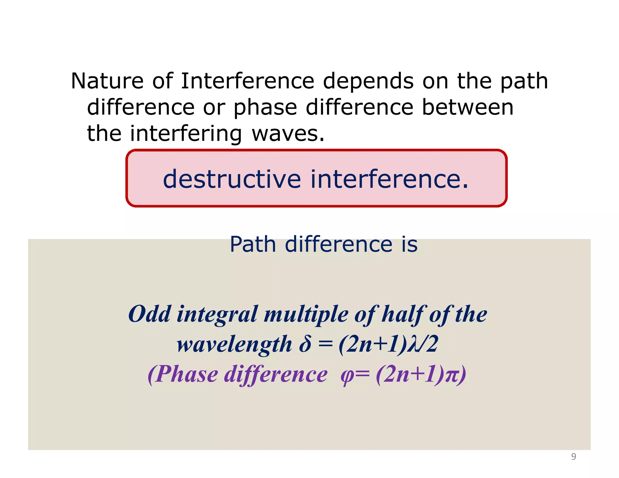 Interference of light waves | PPTX