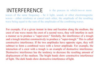 Interference of light waves | PPTX | Physics | Science