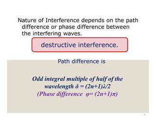 Interference of light waves | PPTX | Physics | Science