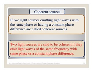 Interference of light presentation | PDF