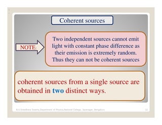 Interference of light presentation | PDF