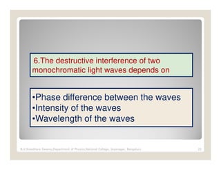 Interference of light presentation | PDF