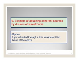 Interference of light presentation | PDF