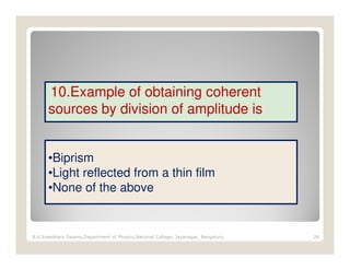 Interference of light presentation | PDF