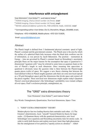 Interference with entanglement | PDF