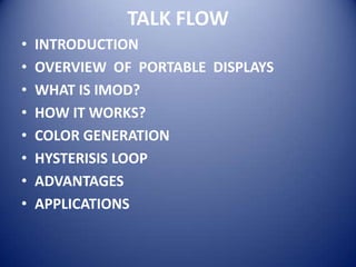 Interferometric modulator (imod) | PPTX