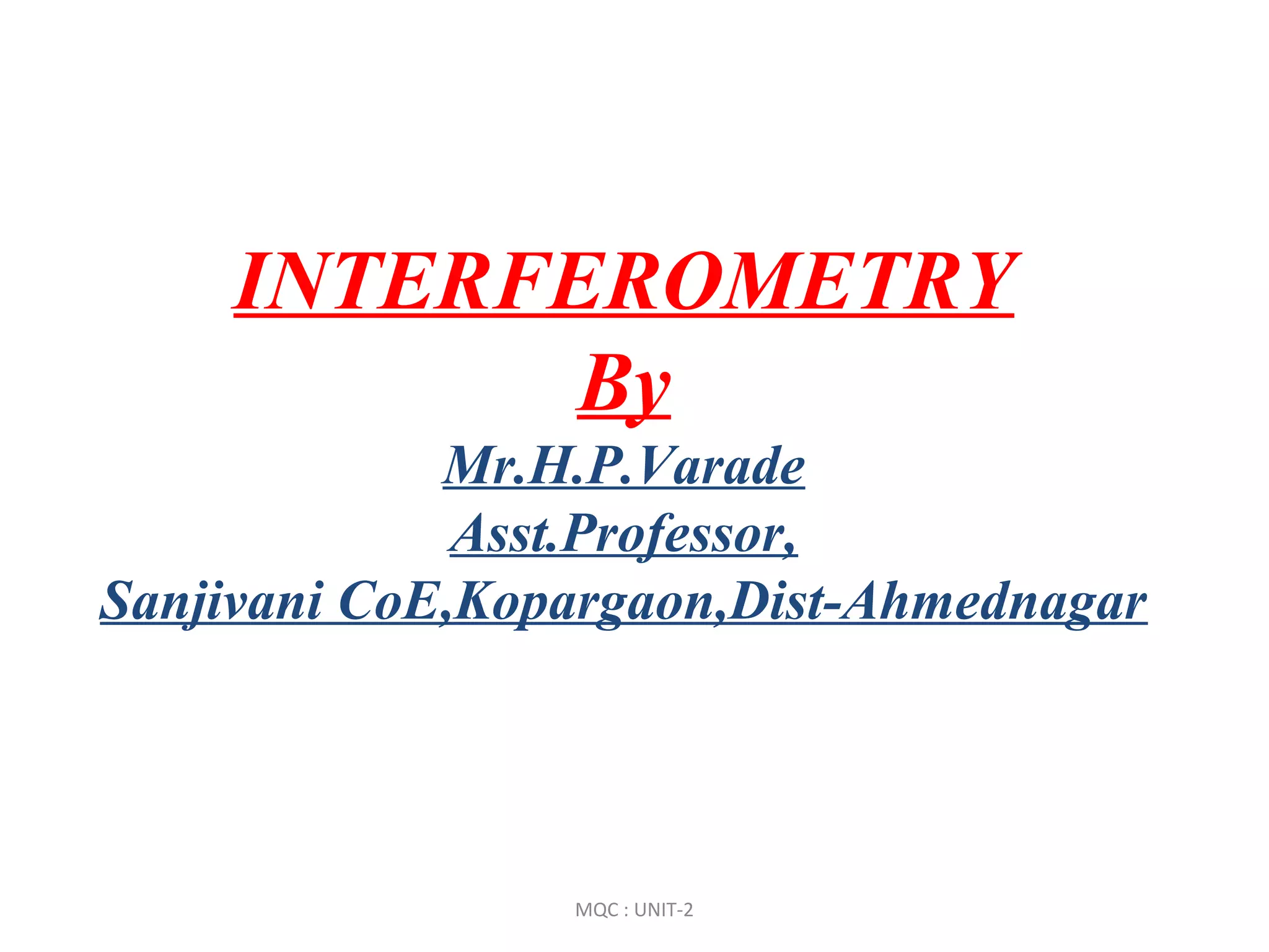 Interferometry | PPT