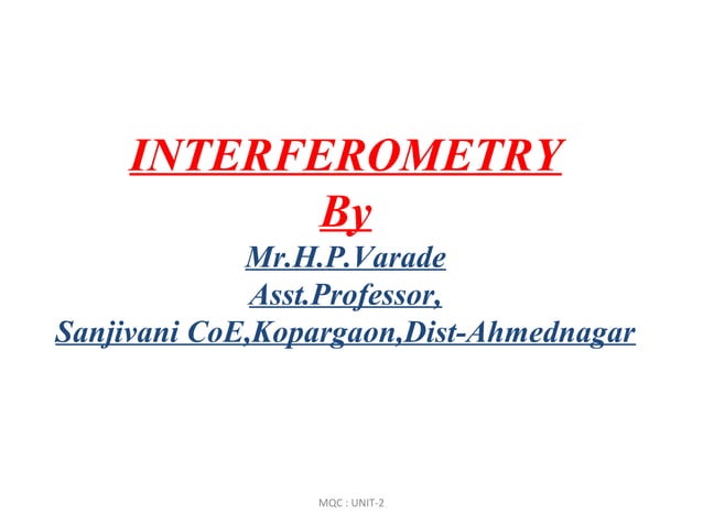 Interferometry | PPT