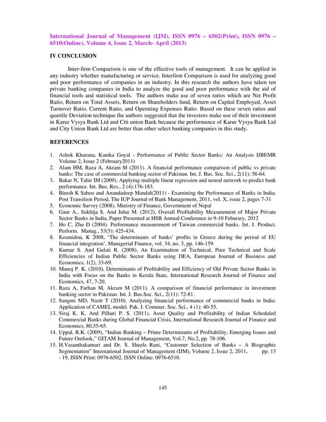 Interfirm comparison on select private banking companies in india | PDF