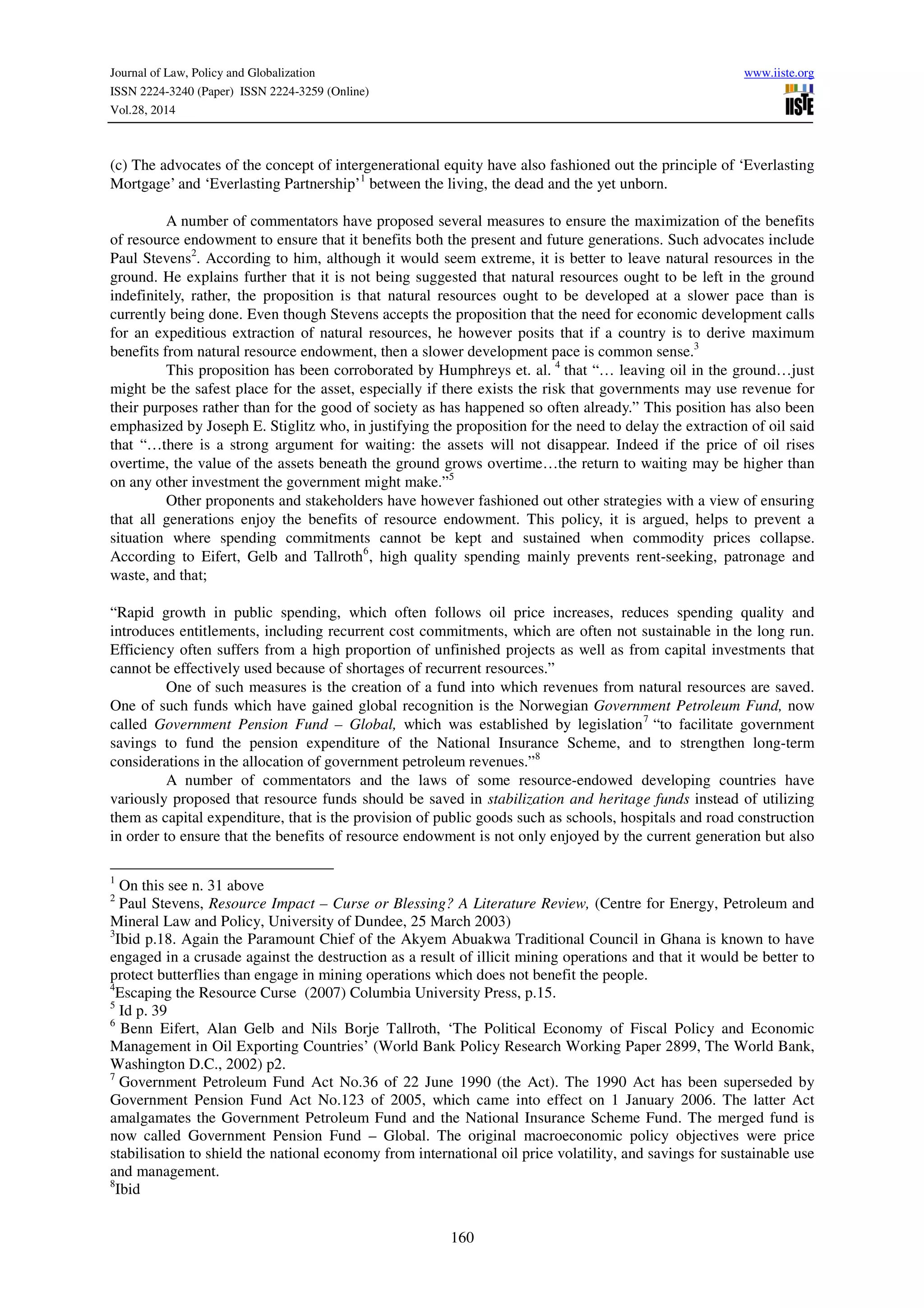 Intergenerational versus intragenerational equities and the | PDF