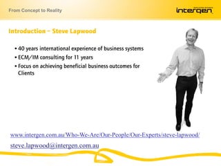 Intergen SharePoint 2010 and RecordPoint new wave of document and ...