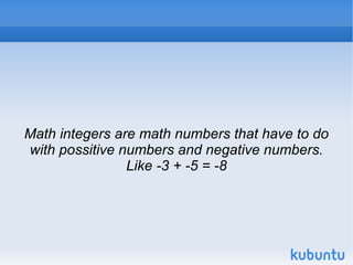 Integers slideshow | ODP