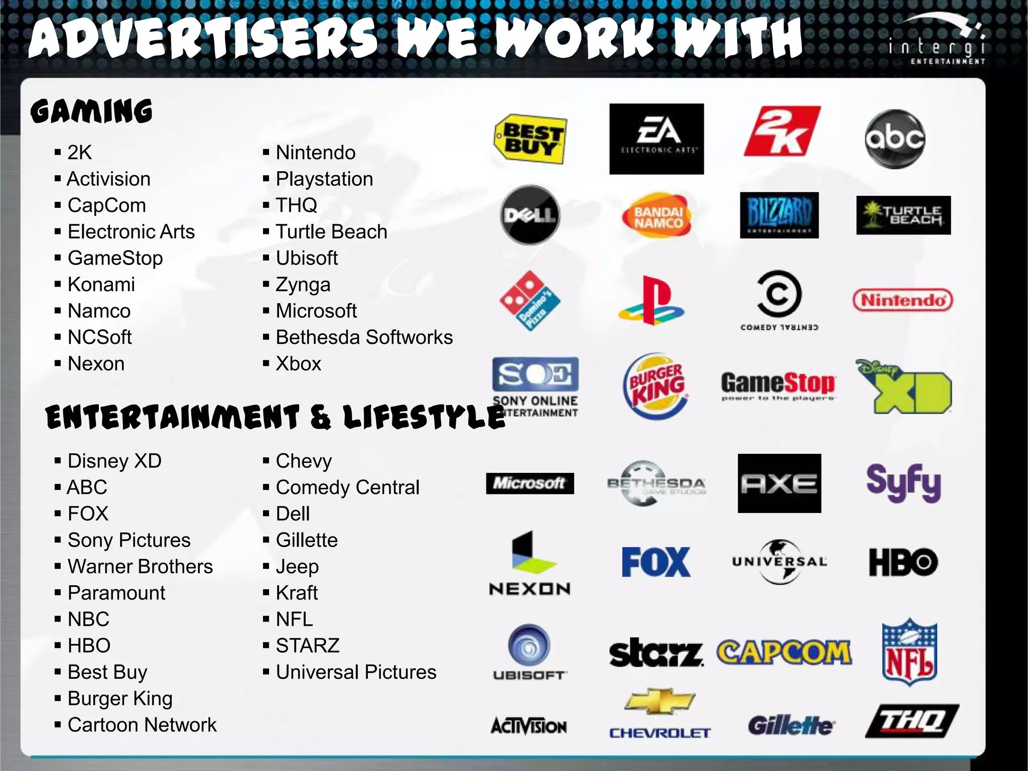 Intergi entertainment deck | PPT | Free Download