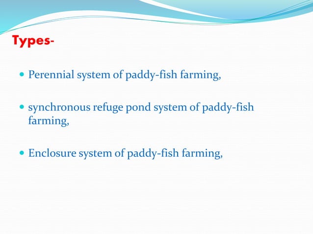 Intergrated paddy cum-fish culture | PPTX