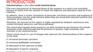 INTERGRATED RESPONSE TO A MEAL iv. INTESTINAL PHASE (i) | PPTX