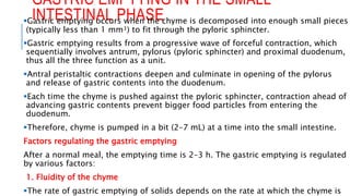 INTERGRATED RESPONSE TO A MEAL iv. INTESTINAL PHASE (i) | PPT