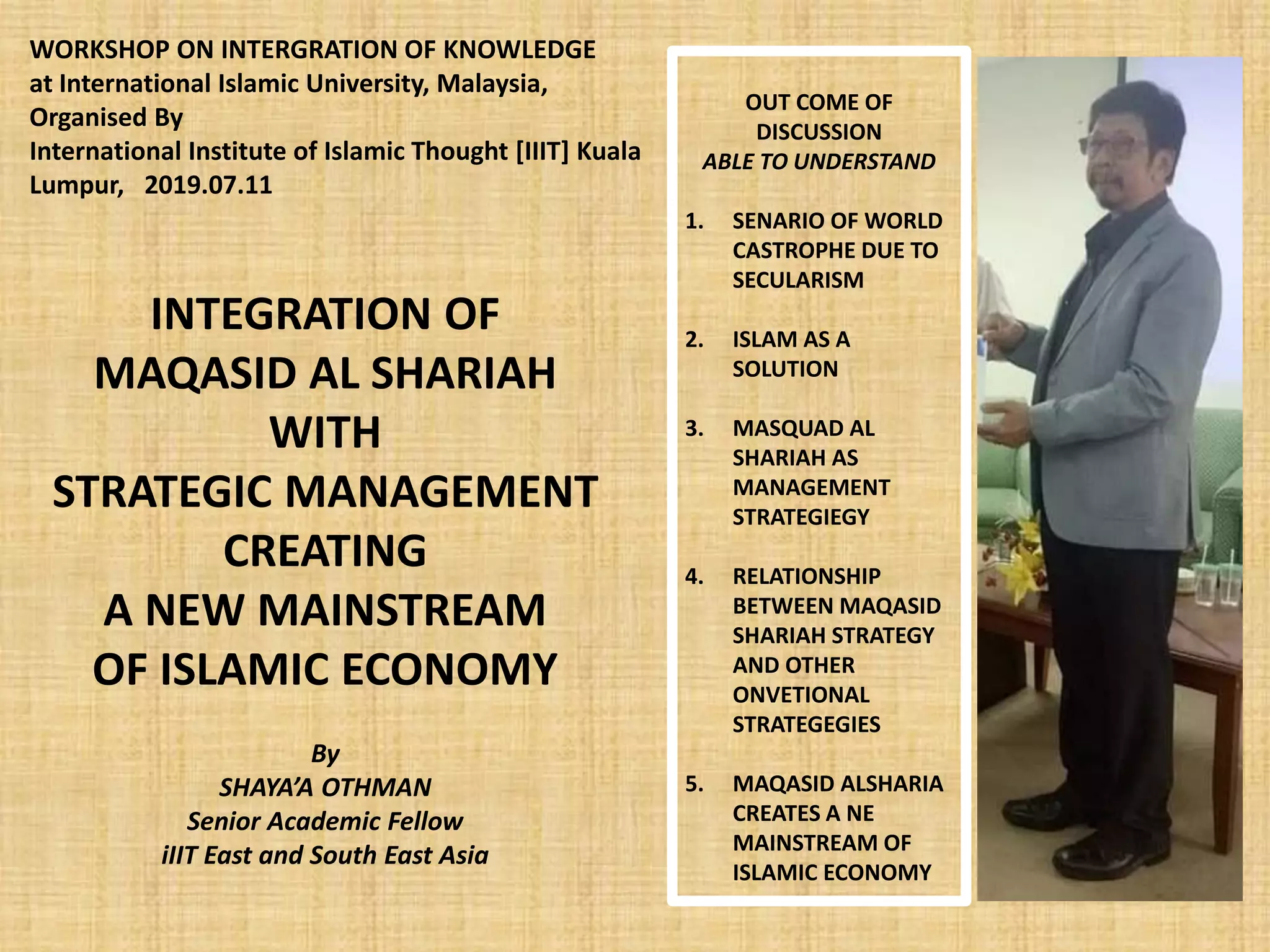 INTEGRATION OF MAQASID AL SHARIAH WITH STRATEGIC MANAGEMENT | PPT