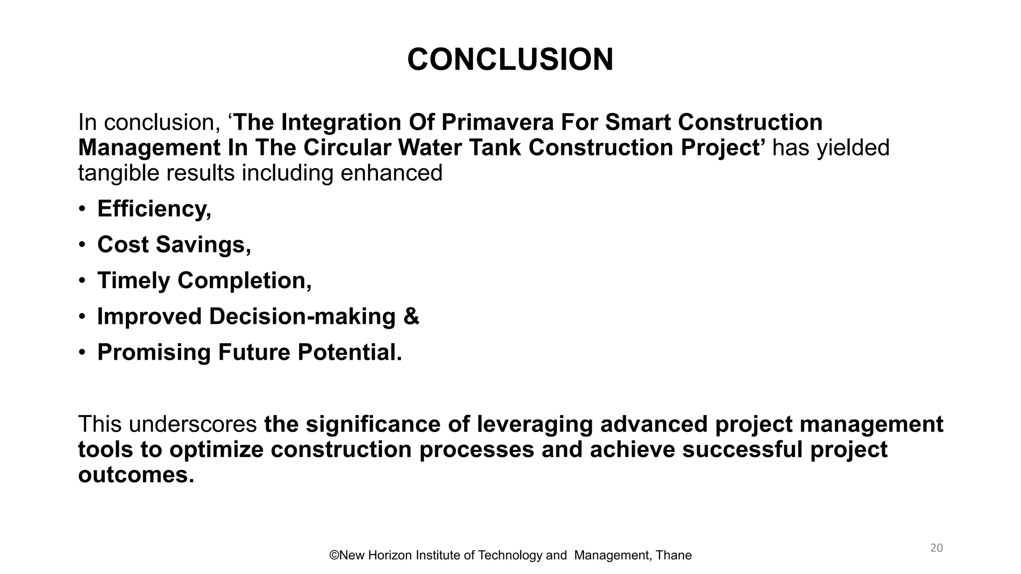 INTERGRATION OF PRIMAVERA FOR SMART CONSTRUCTION MANAGEMENT PPT (VIPUL ...