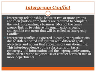 Intergroup Conflict Resolution