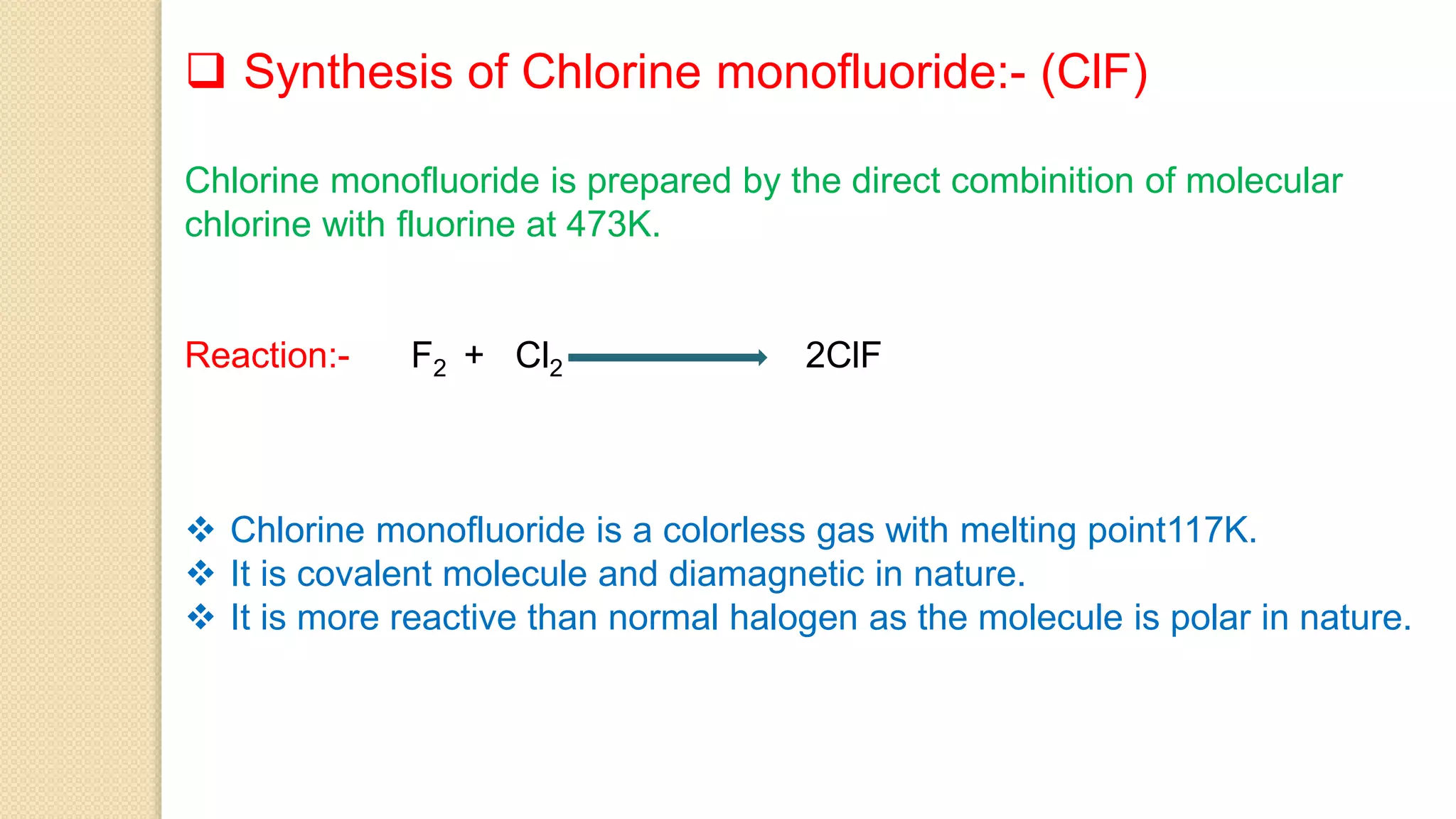 Interhalogen compounds | PPTX