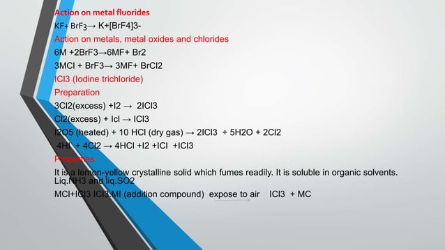 Interhalogen compounds | PPTX | Chemistry | Science