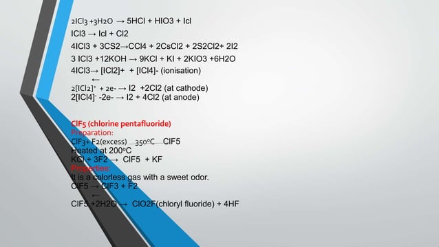 Interhalogen compounds | PPTX | Chemistry | Science