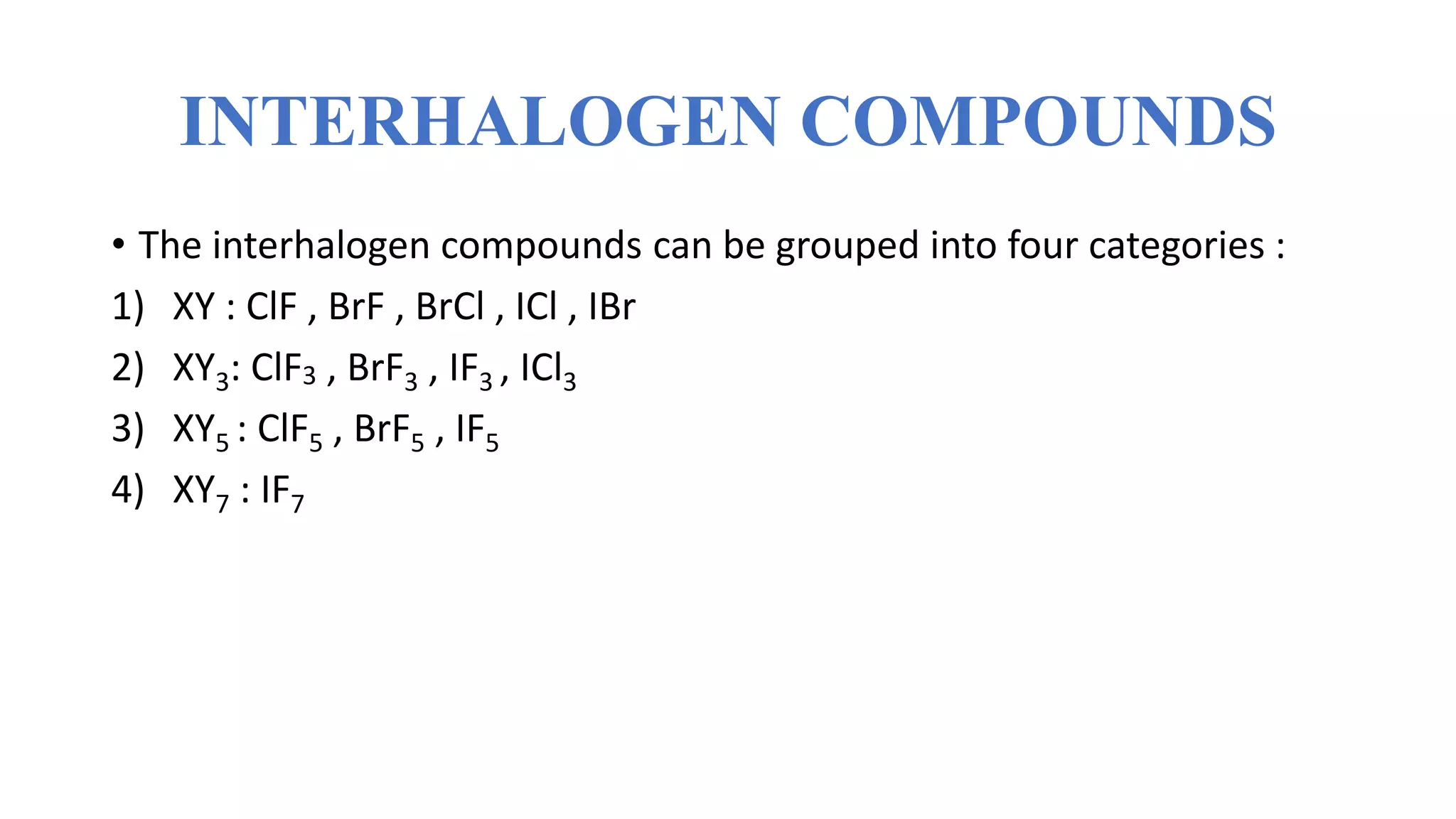 Interhalogens and Pseudohalogens | PPTX