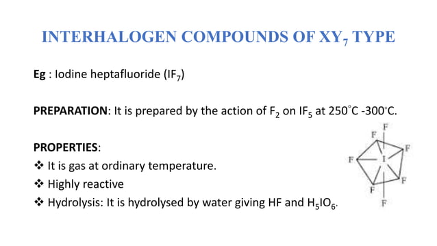 Interhalogens and Pseudohalogens | PPTX | Chemistry | Science