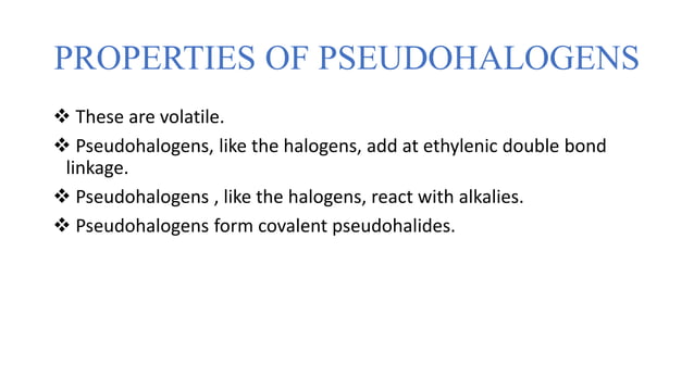 Interhalogens and Pseudohalogens | PPTX | Chemistry | Science