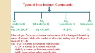 INTER HALOGENS COMPOUNDS PPT.pptx....... | PPTX | Chemistry | Science