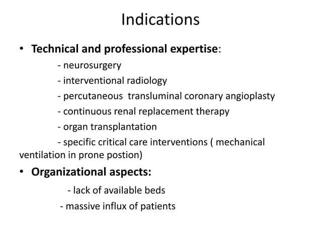 Inter hospital transfer of the critically ill patients | PPTX