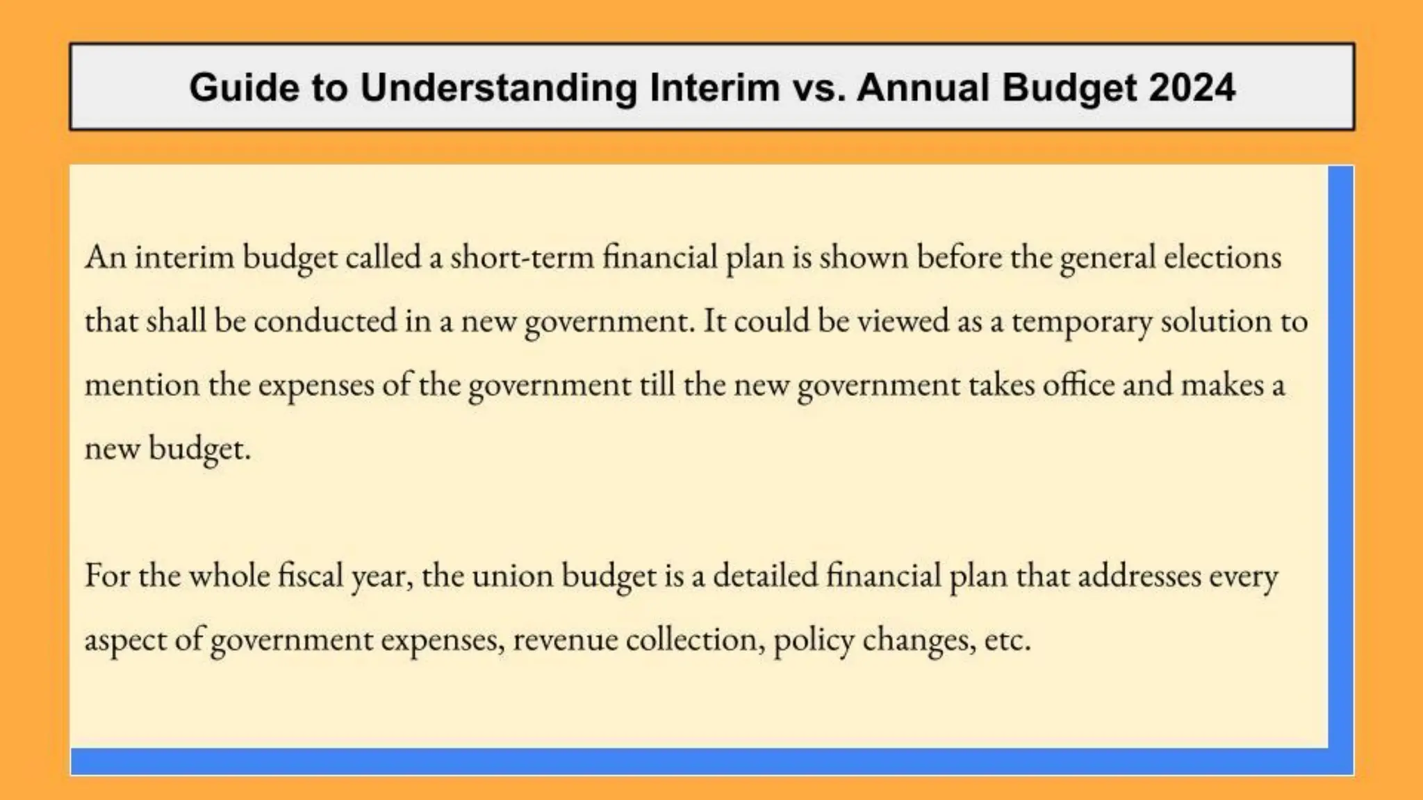 Understanding the Key Differences Between An Interim Budget vs. Annual Budget | PDF