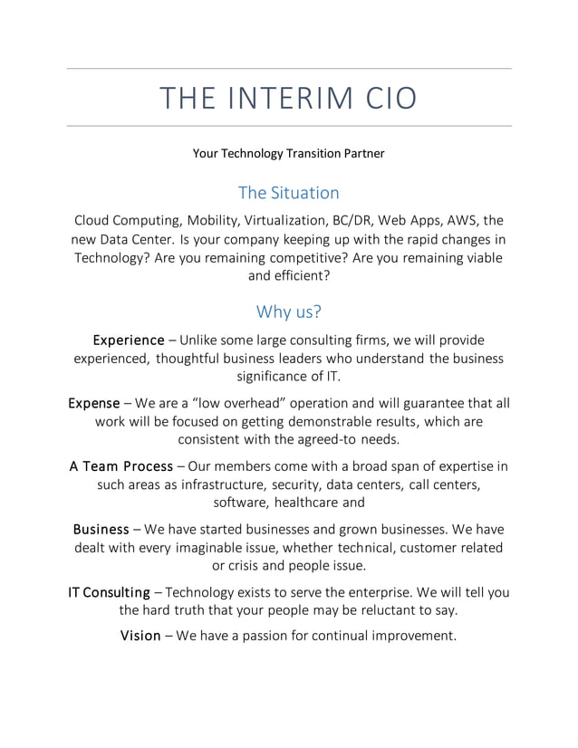 The Interim CIO | PDF