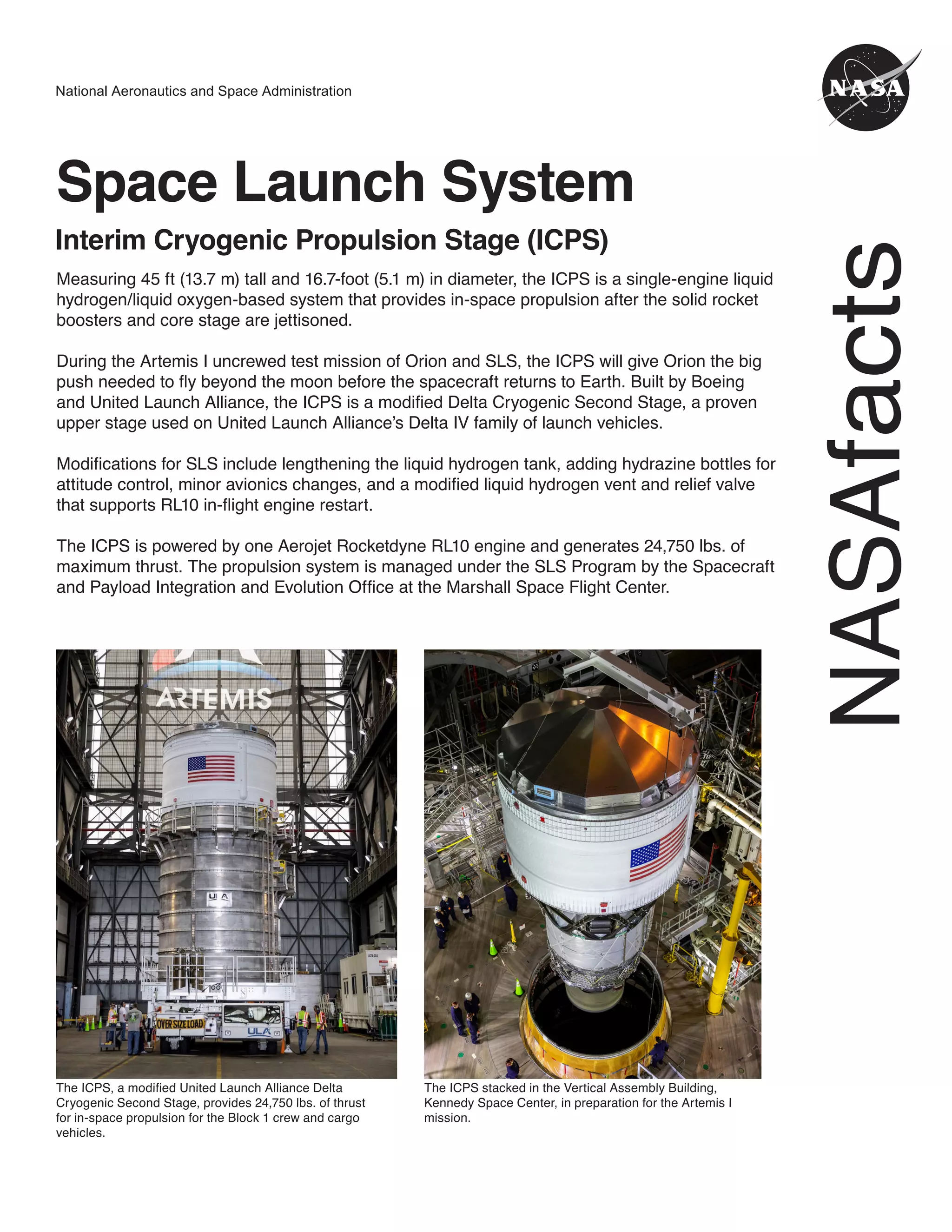 Interim Cryogenic Propulsion Stage (ICPS) | PDF