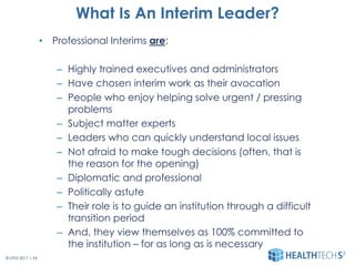 Interim leadership as a career path webinar | PPT