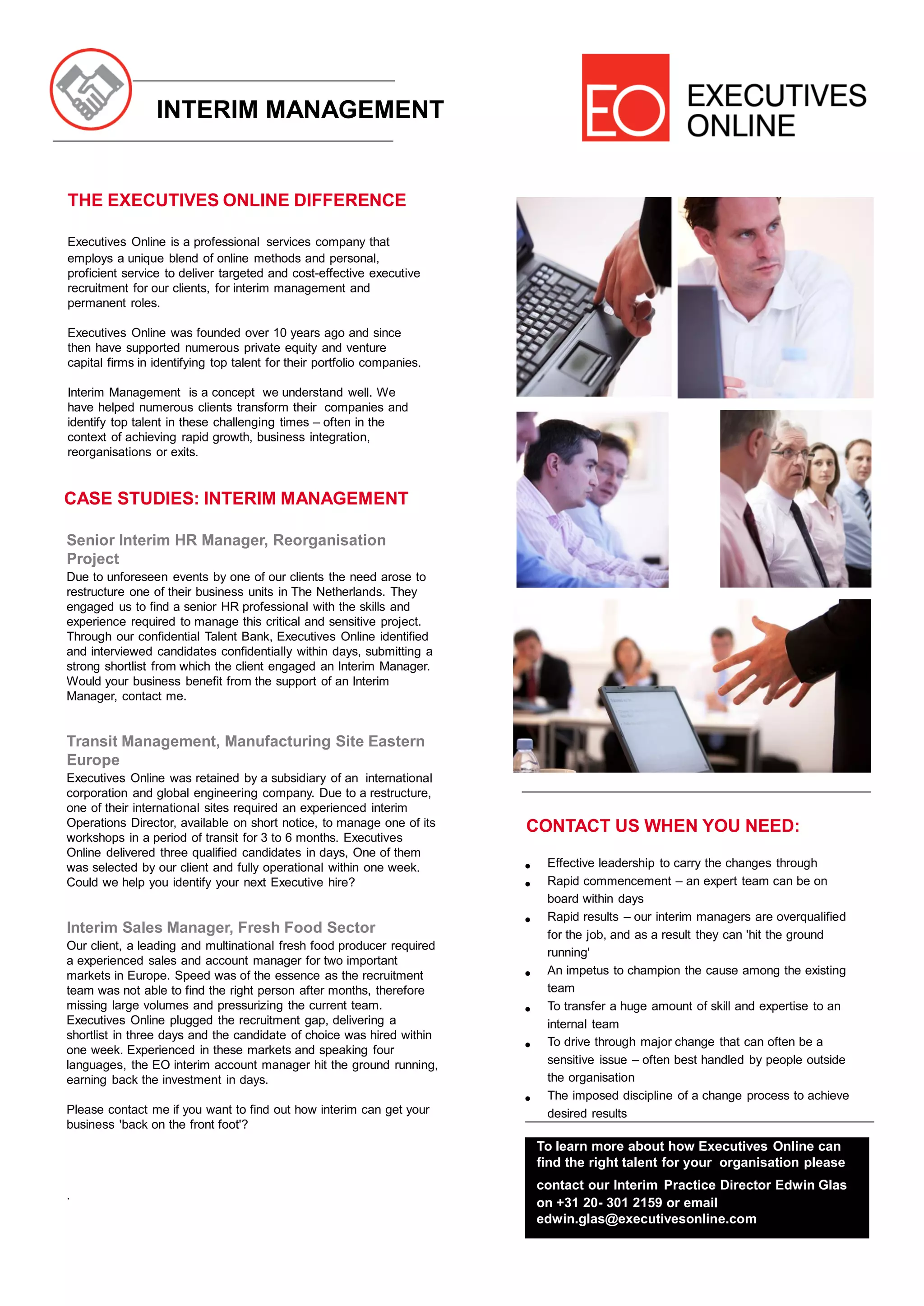 Interim management Practice Brochure by Edwin Glas | PDF