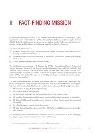 Fact Finding Report - Ejipura EWS Quarters Eviction | PDF | Home ...