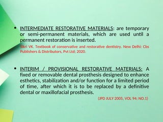 INTERIM RESTORATIONS - FINAL.pptmmmmmmmmmmmmmmm | PPT