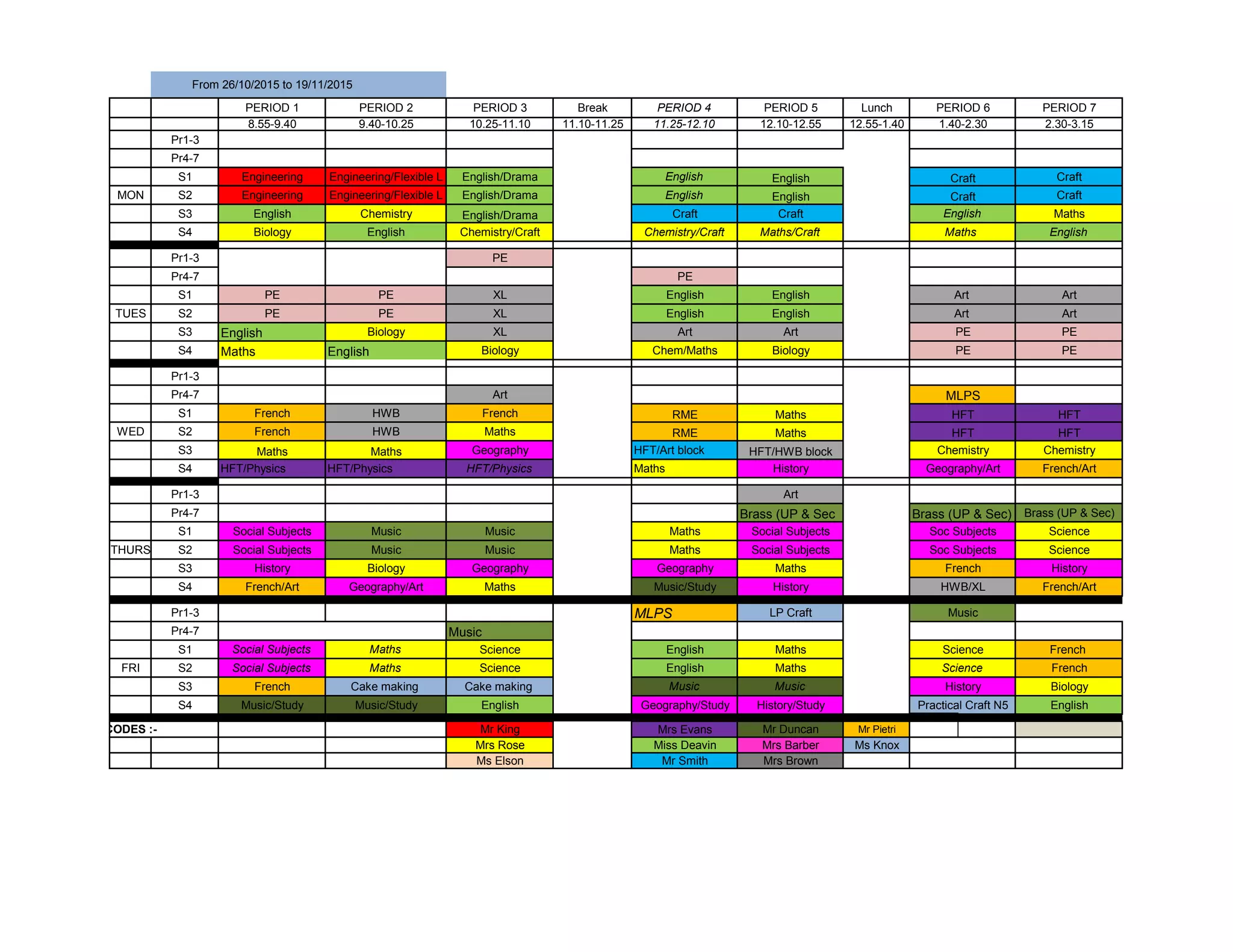 Interim timetable oct - dec 2015 | PDF