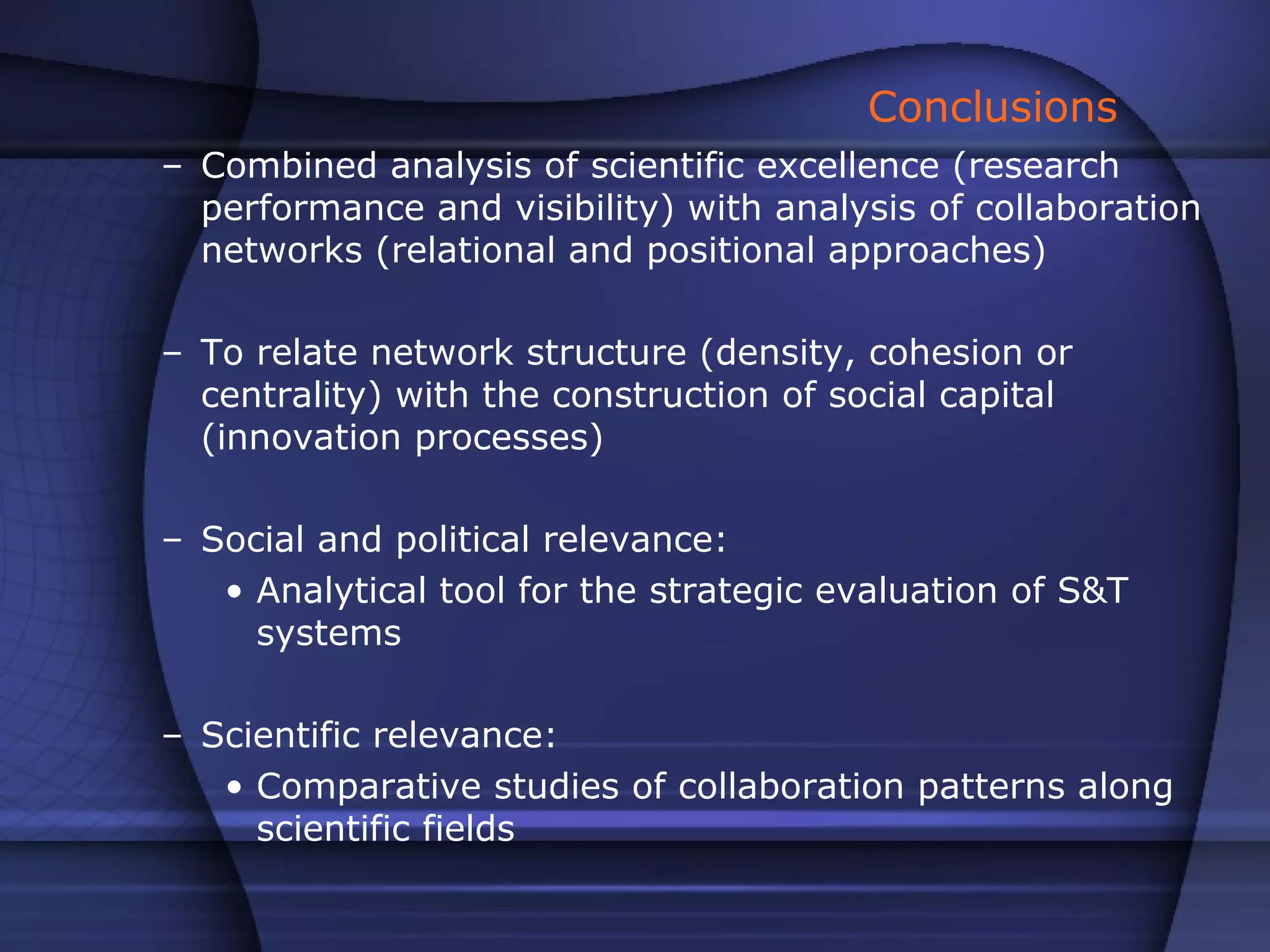 Inter-institutional scientific collaboration networks | PPT