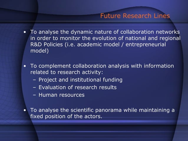 Inter-institutional scientific collaboration networks | PPT ...