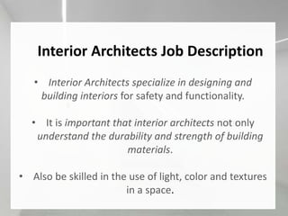 Interior architect drawing | PPTX