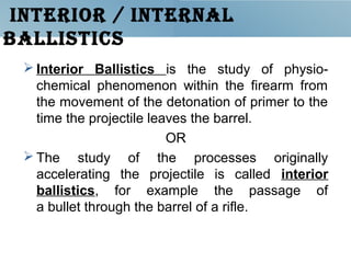 Interior ballistics / Internal ballistics | PPT