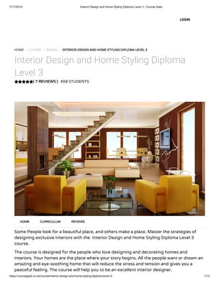 Interior Design and Home Styling Diploma Level 3 - Course Gate | PDF